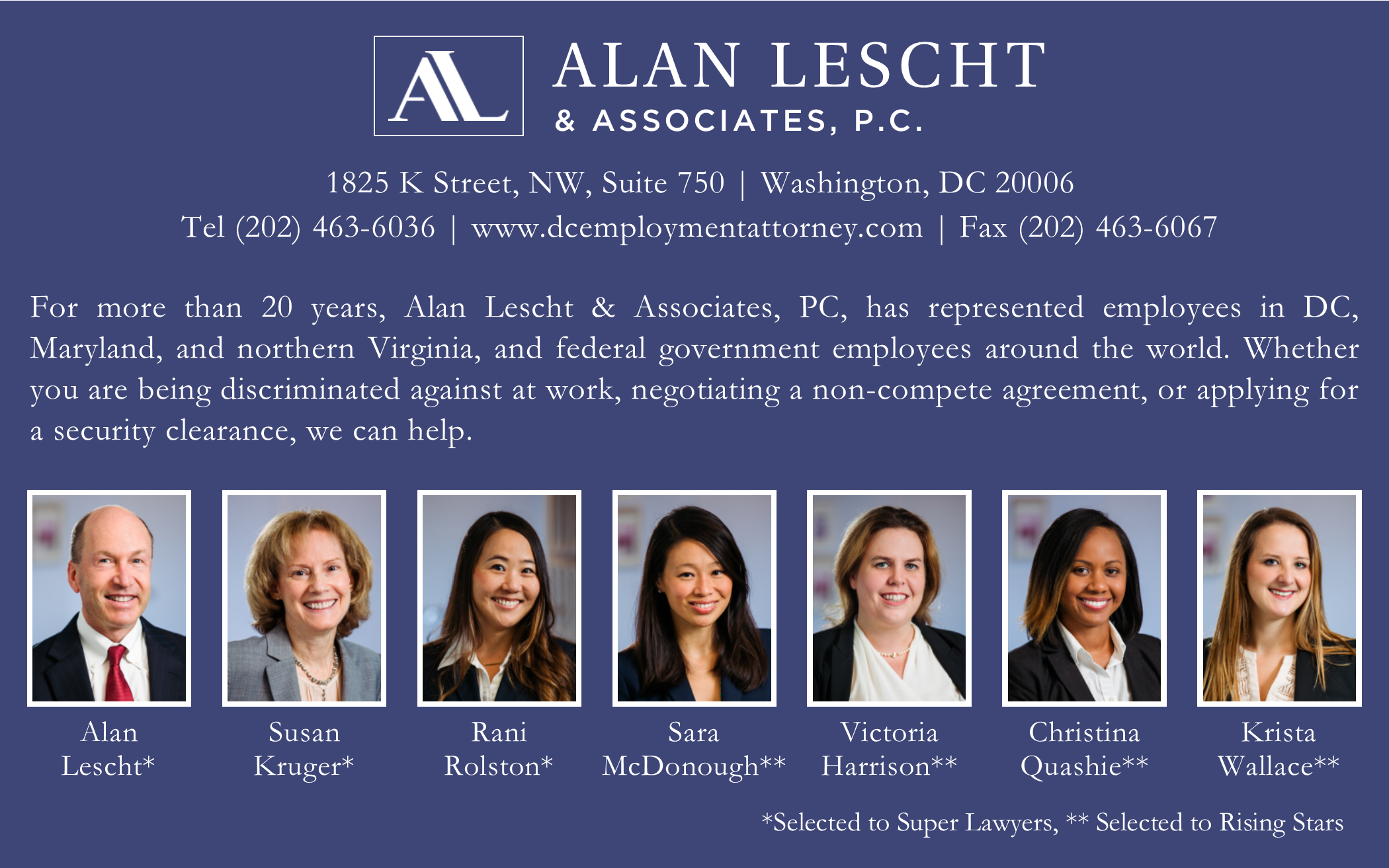 Alan Lescht attorneys among the best employment lawyers in DC in 2020 ...